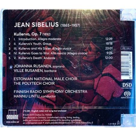 Sibelius - Johanna Rusanen, Ville Rusanen Kullervo (super audio CD SACD)
