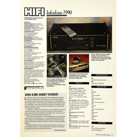 Hifi-lehti: audio hifi kotistereot - 1990 - Levykauppa Kane