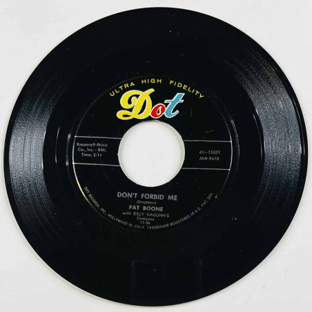 Boone Pat Don't Forbid Me / Anastasia - vinyylisingle