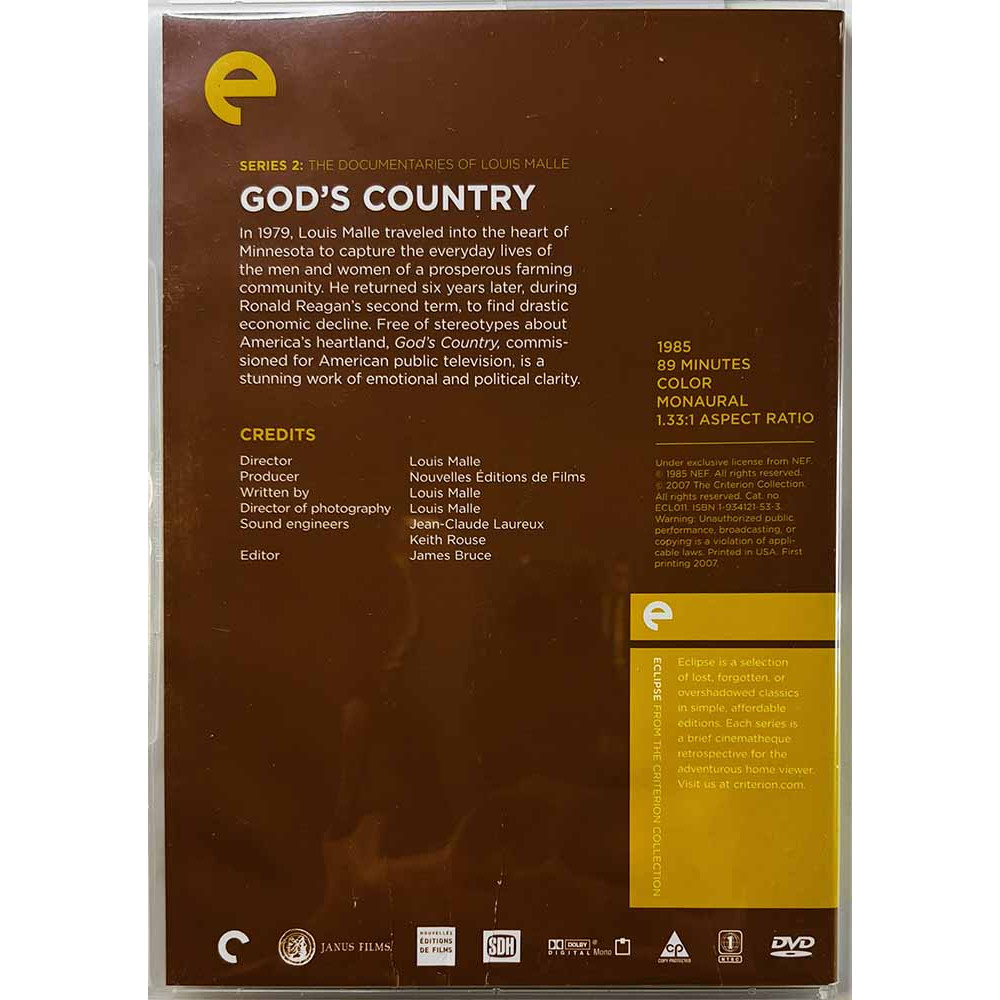 DVD - A film by Louis Malle God’s Country - Käytetty DVD