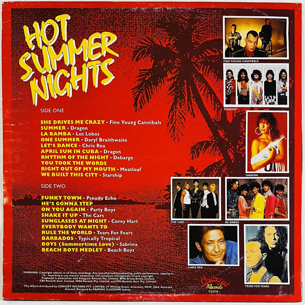 Sabrina, Cars, Pseudo Echo, Dragon Hot Summer Nights - vinyl LP