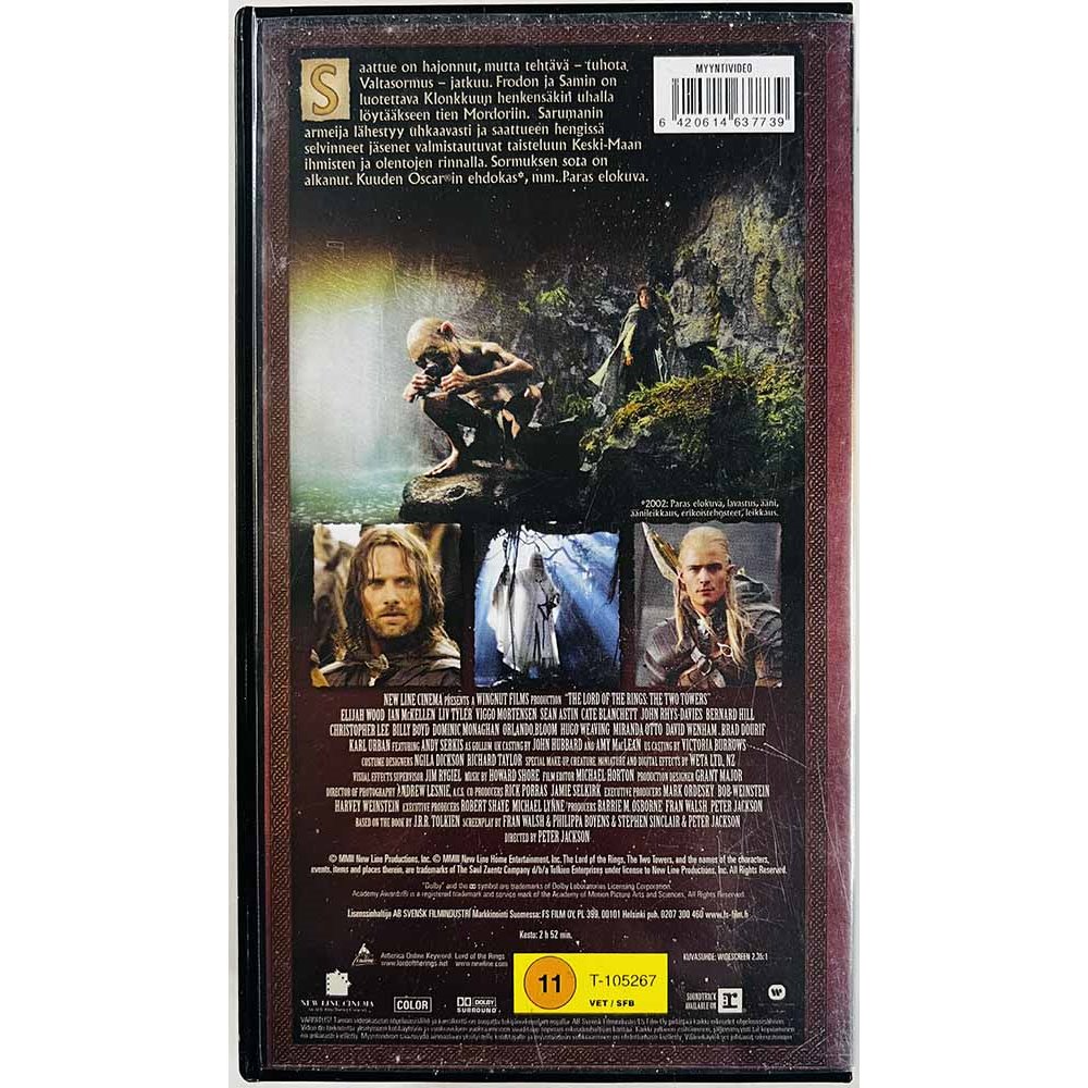 VHS - Elokuva Taru sormusten herrasta, kaksi tornia - VHS