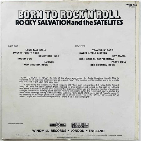 Rocky Salvation & The Satelites Born To Rock'n'Roll - LP