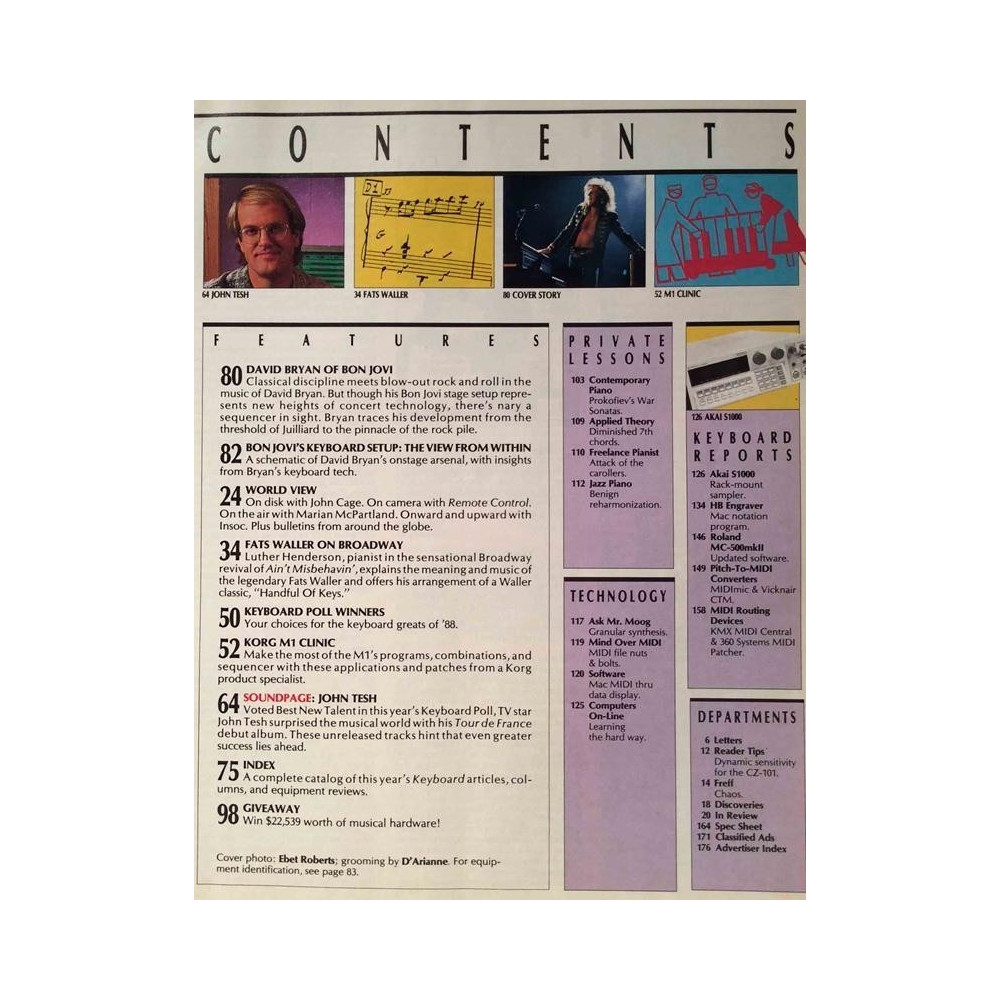 Keyboard lehti + levy used magazine, year 1988 DEC.