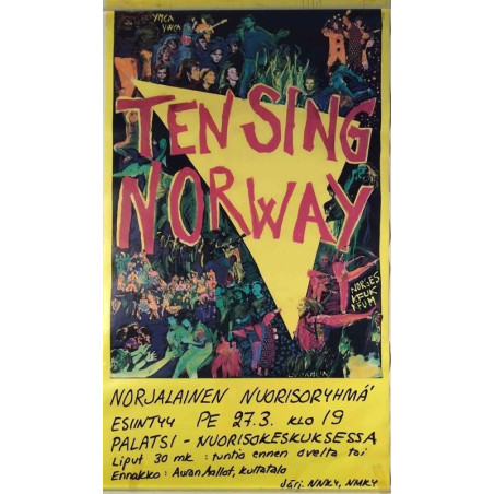 Ten Sing Norway Used Poster, width 36 cm height 65 cm