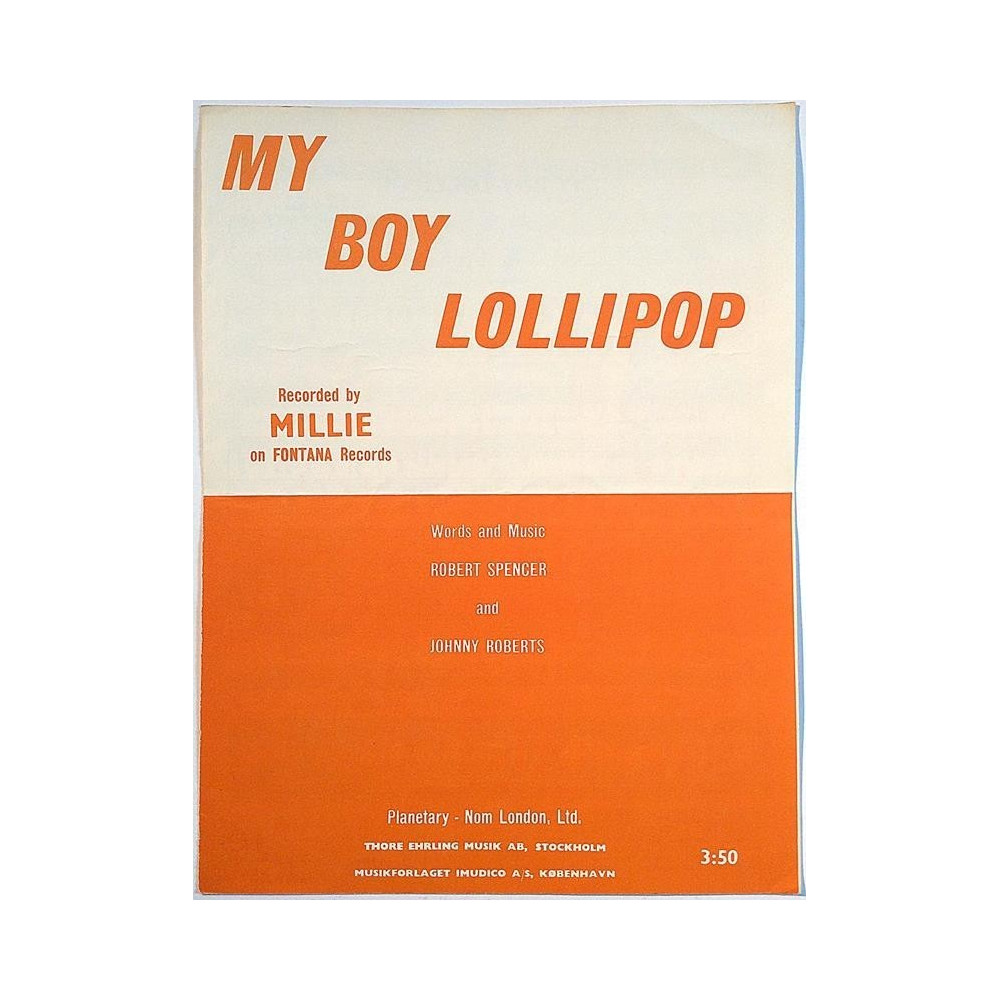 My Boy Lollipop Robert Spencer and Johnny Roberts - Käytetty nuotti