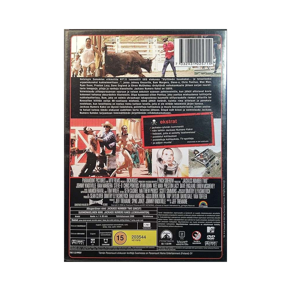 DVD - Elokuva Jackass number two the movie uncut - Käytetty DVD